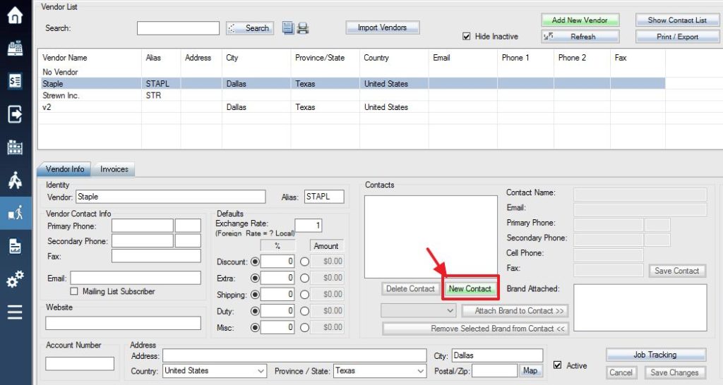 Adding New Vendor Contacts - WooPOS Support