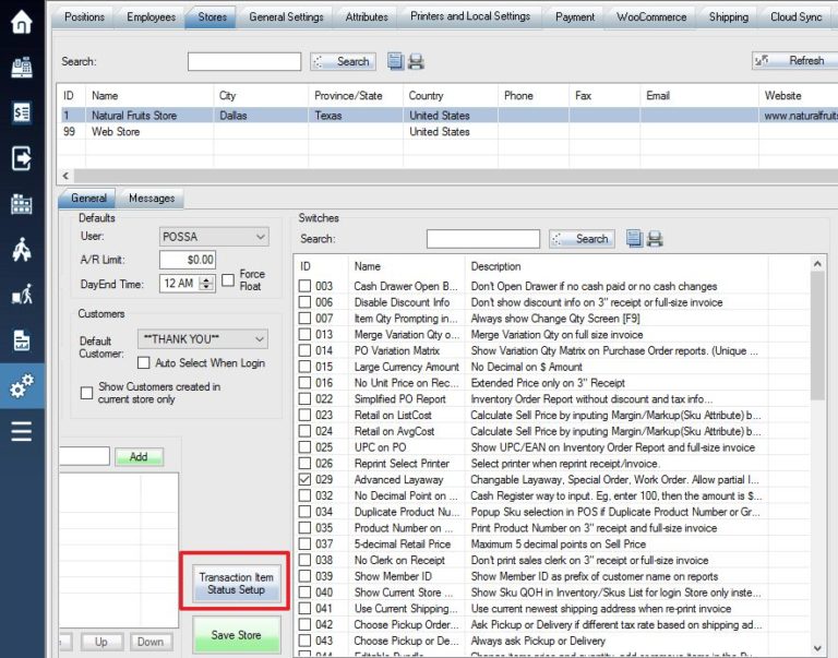 Setting Up Item Status Types for the Recall Transaction Screen - WooPOS ...