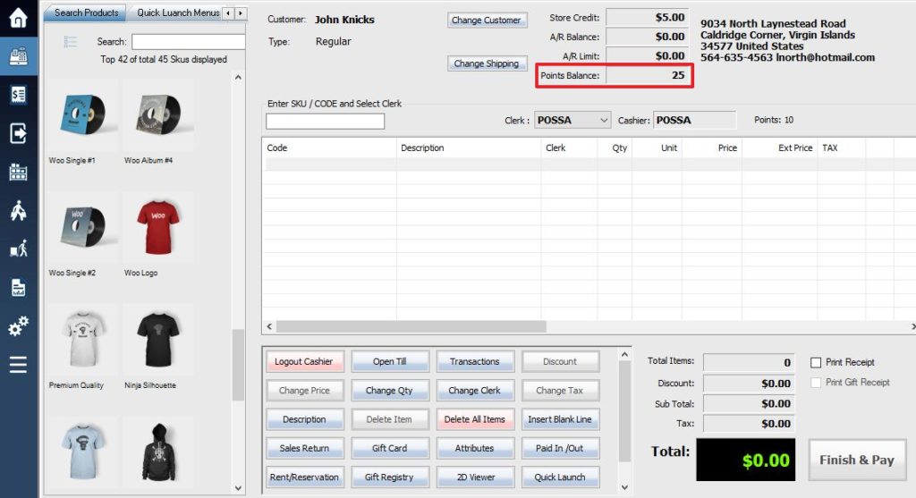 Checking Reward Points Balance - WooPOS Support