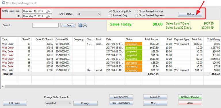 Managing Web Orders - WooPOS Support