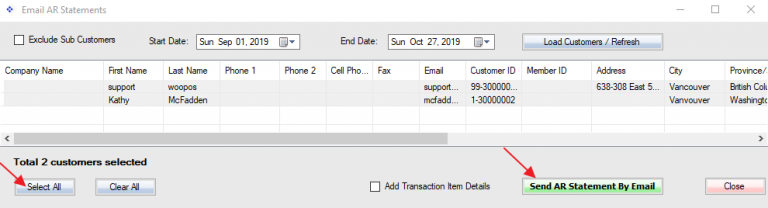 Sending AR Statements By Email - WooPOS Support